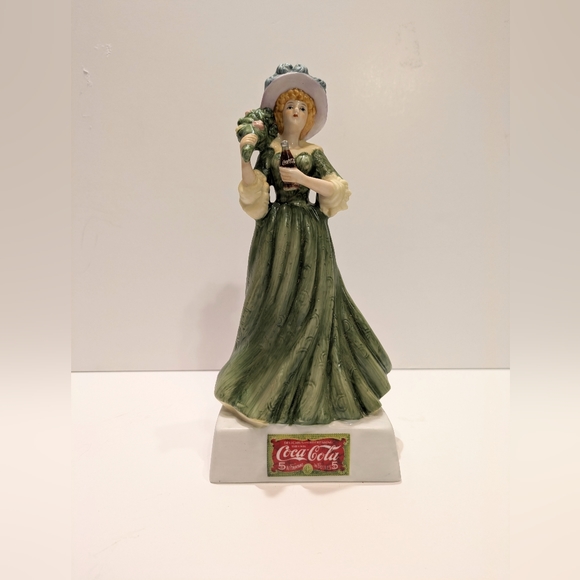 unknown | Accessories | Vintage Porcelain Coke A Cola Lady In Green ...